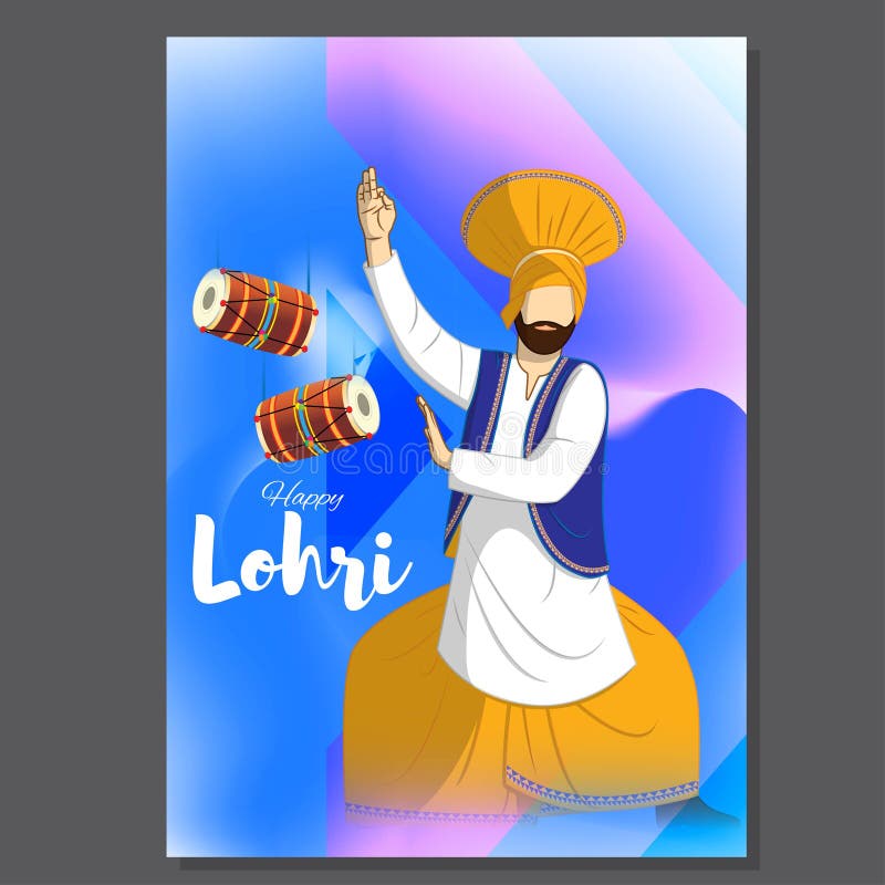 Vector Illustration of Happy Lohri Celebration Concept Banner. Stock ...