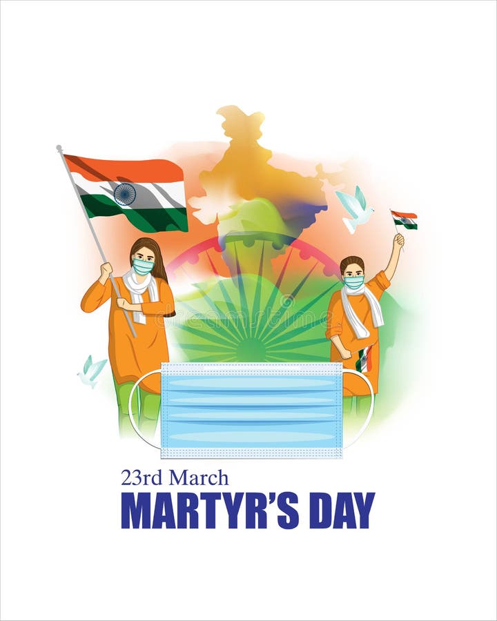 Vector Illustration of Indian Martyrs` Day Concept Banner. Stock Vector ...