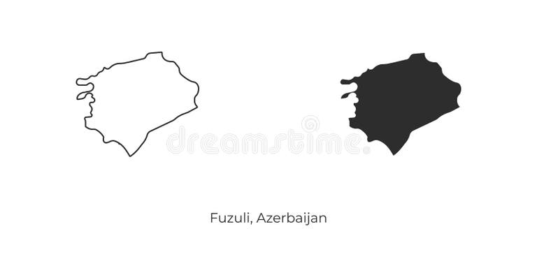 Simple Vector Illustration of Map Fuzuli, Azerbaijan. Stock Vector ...