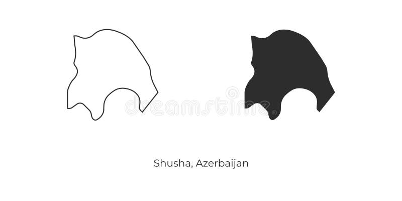 Simple Vector Illustration of Map Shusha, Azerbaijan. Stock Vector ...