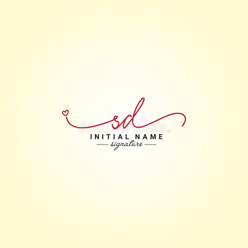SD Signature Logo - Handwritten Vector Logo for Initial Letters Stock ...