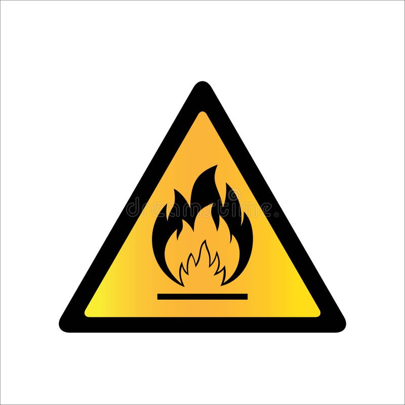 Flammable Hazard Warning Sign Icon Vector GHS Hazard Symbol for Graphic ...