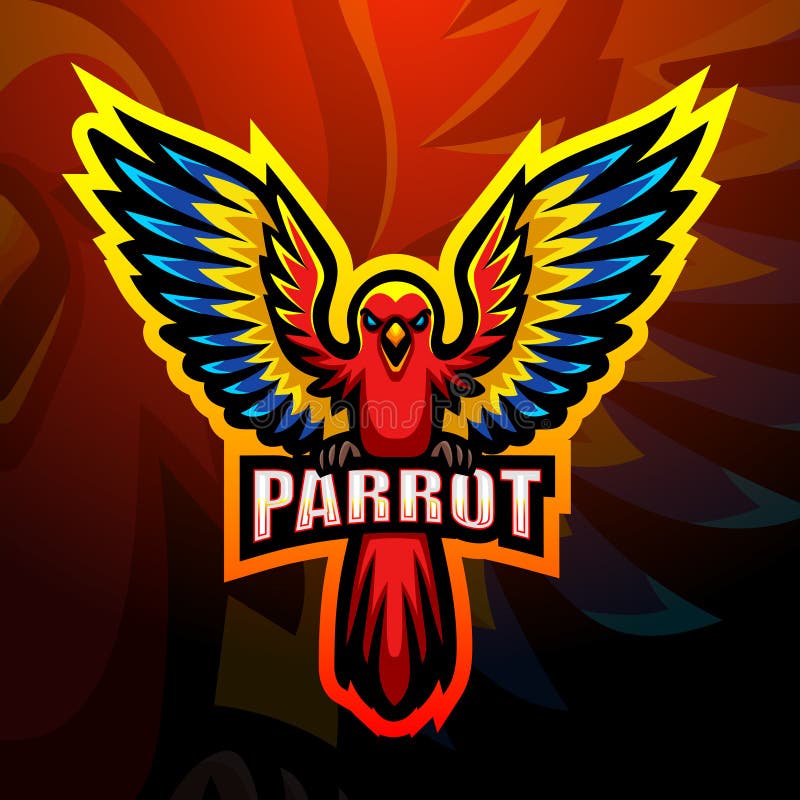 Parrot Mascot Esport Logo Design Stock Vector - Illustration of gaming ...