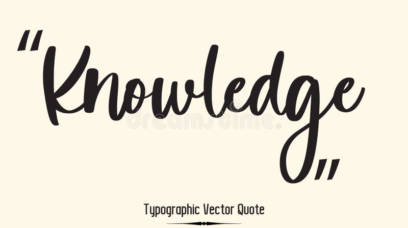Knowledge Typography Modern Calligraphy Text Stock Vector ...