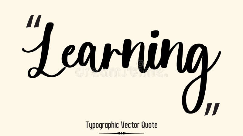 Learning Elegant Handwritten Font Typography Text Stock Vector ...