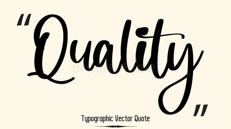 Quality Typography Text Inscription on Light Yellow Background Stock ...