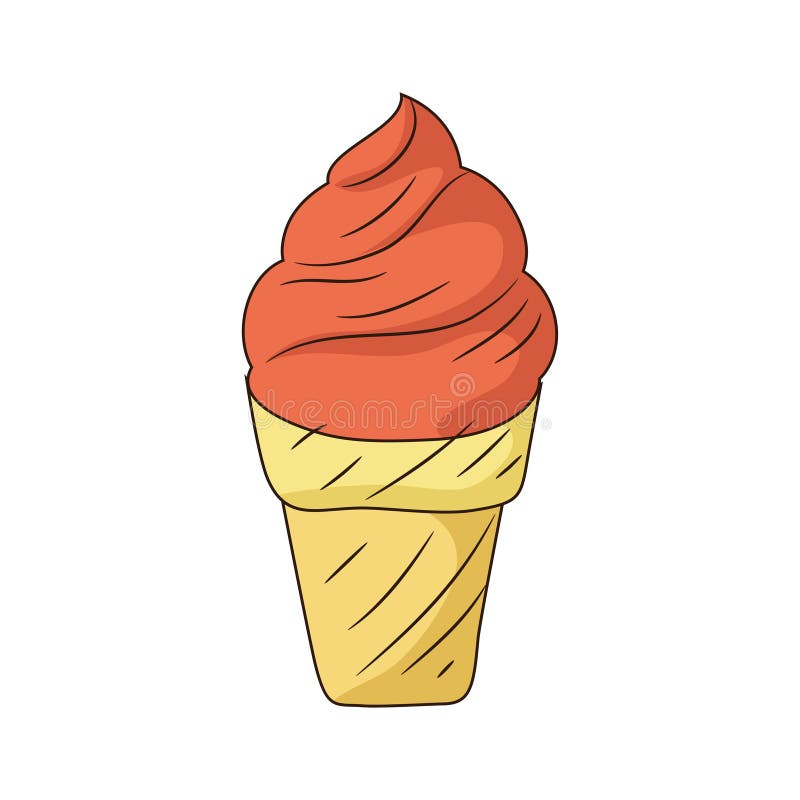 Simple Ice Cream, Hand Drawn Vector Illustration Stock Vector ...