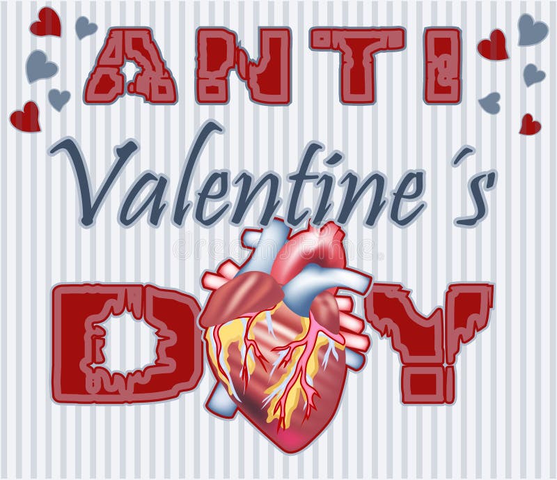 Anti Valentines Day Greeting Card, Vector Stock Vector - Illustration ...