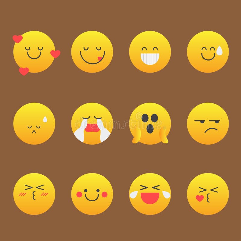 New Emoticon Collection. Smile, Sad, Tricky and Angry Avatar. Emoji Set ...