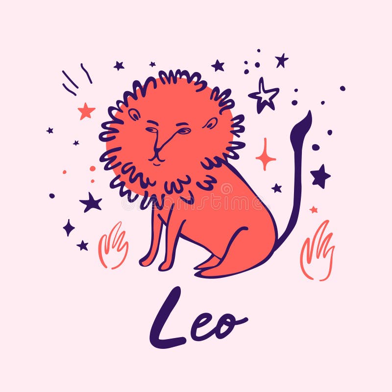 Hand Drawn Vector Zodiac Sign. Leo Stock Vector - Illustration of icon ...
