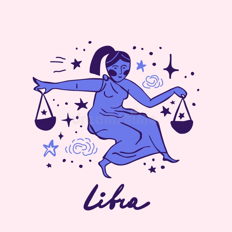Hand Drawn Vector Zodiac Sign. Libra Stock Vector - Illustration of ...