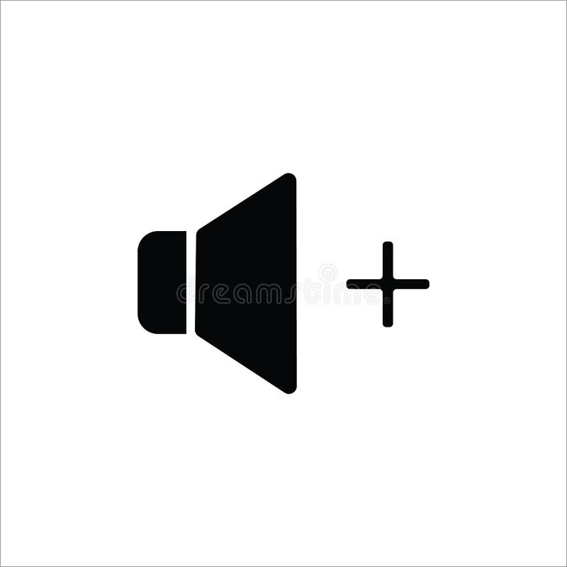 Sound Plus Button Vector Icon Stock Vector - Illustration of bass, loud ...