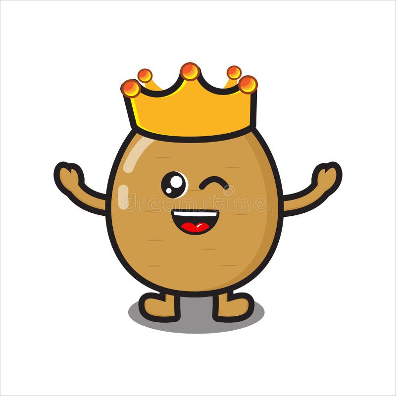 Mascot Cute Potato King Character Stock Vector - Illustration of happy ...
