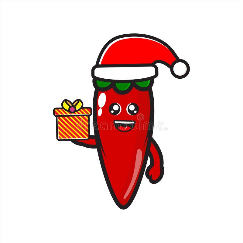 Chilli Mascot on Christmas Day Stock Vector - Illustration of december ...