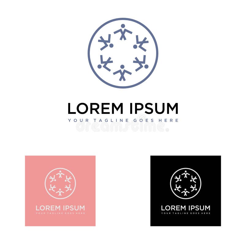 Abstract Community Logo, with Colorful Love Shape Trimmed Like Human ...