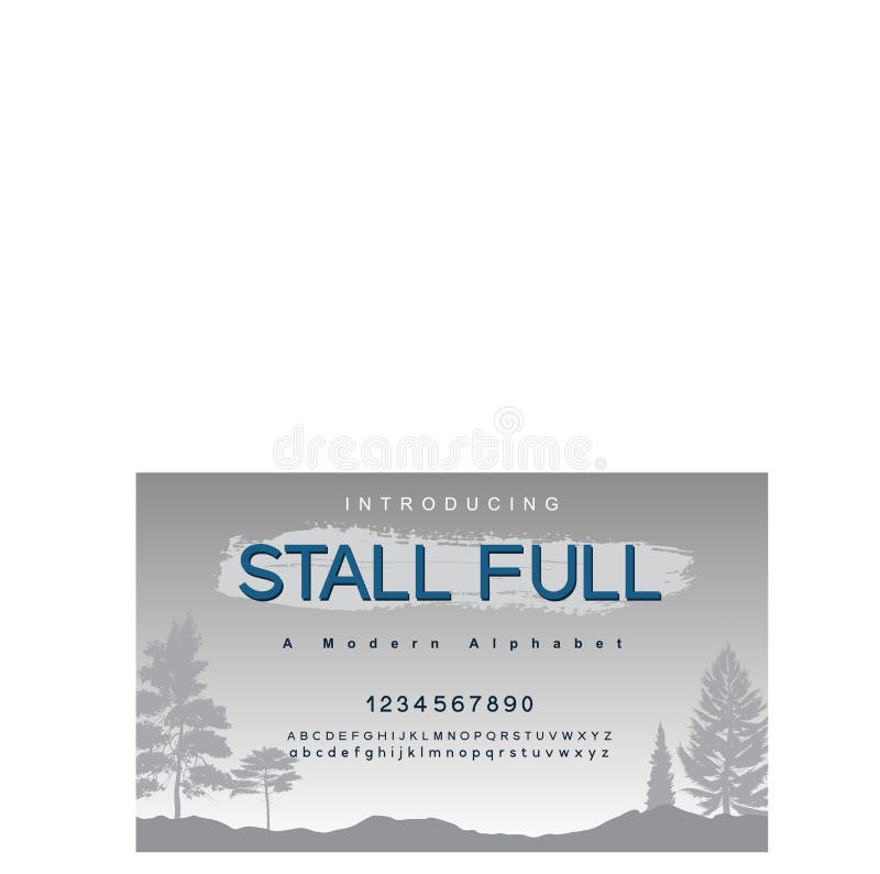 Stall Full Font. Elegant Alphabet Letters Font and Number Stock Vector ...