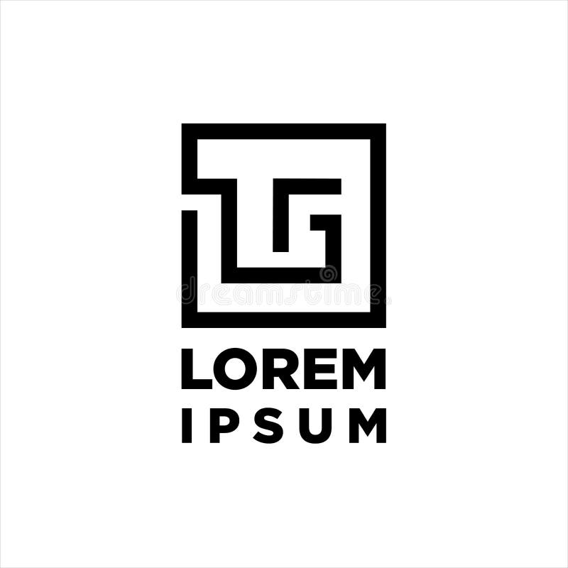 Letter T G Modern Square Shape Logo Design Stock Vector - Illustration ...