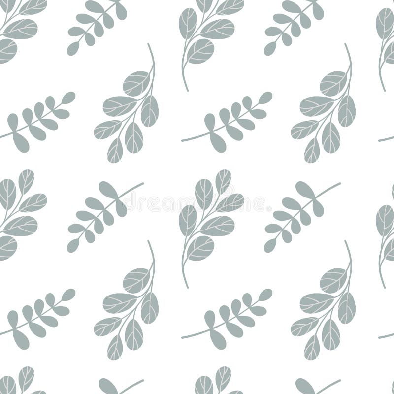 Simple Leaves Floral Seamless Pattern. Stock Vector - Illustration of ...