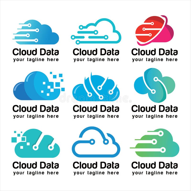 Creative Cloud Data Concept Logo Design. Stock Vector - Illustration of digital, corporate ...