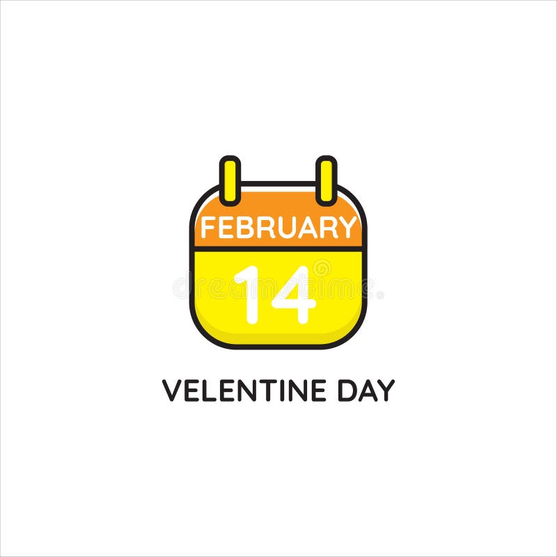 Calendar Icon February 14 Holiday Valentines Day Stock Vector ...