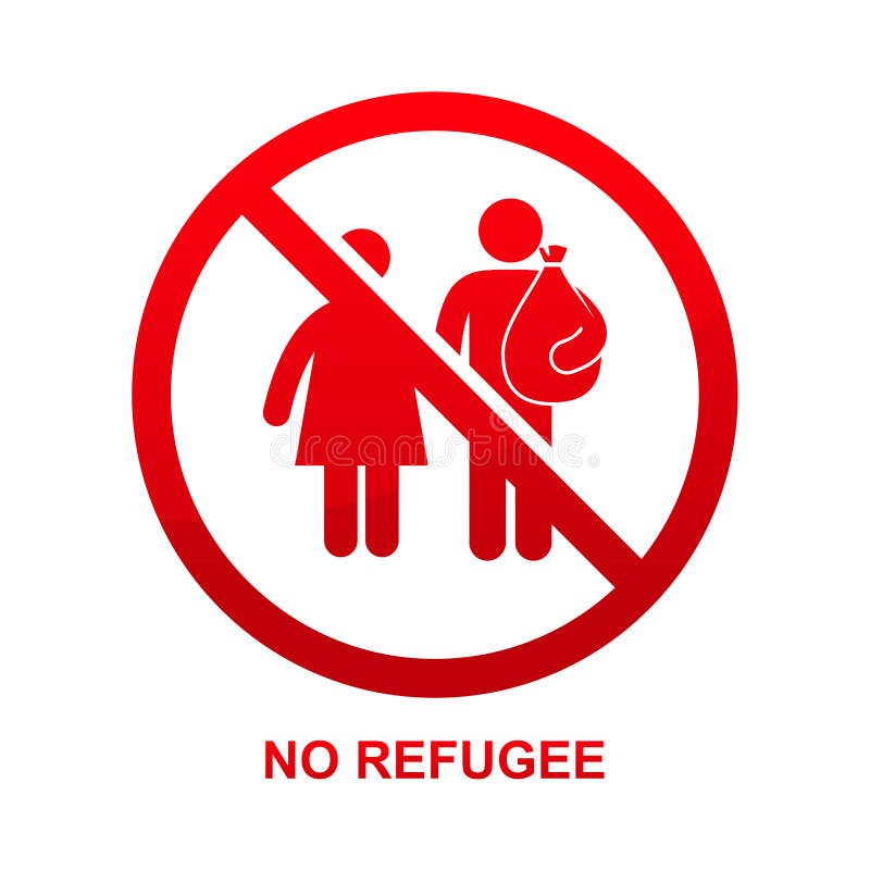 No Refugee Sign Isolated on White Background Stock Vector ...