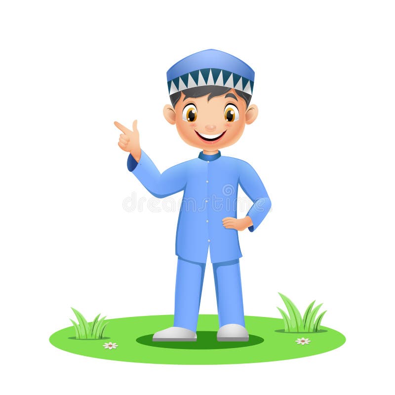 Muslim Boy Pointing Finger Stock Illustrations – 8 Muslim Boy Pointing ...