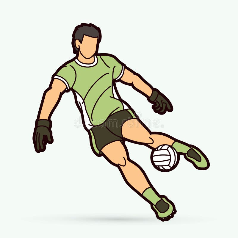 Gaelic Football Male Player Cartoon Graphic Vector. Stock Vector ...