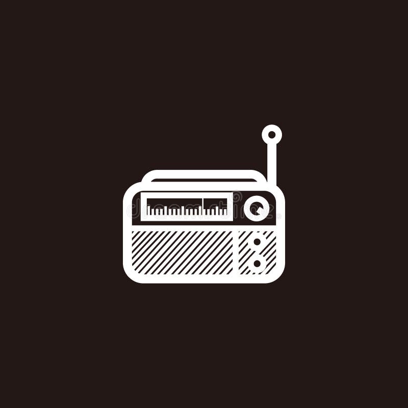Classic Square Radio Silhouette Style - Black and White Vintage Square ...