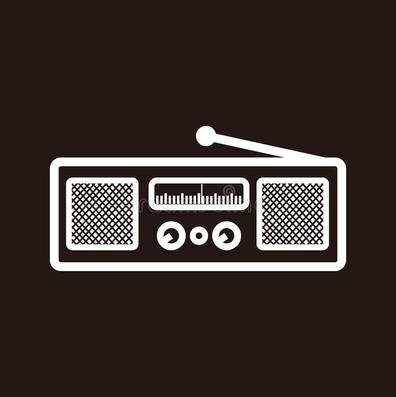 Silhouette of Classic Square Radio Style with Two Speaker - Black and ...