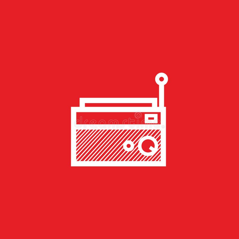 Simple Classic Square Radio Silhouette - Vintage Square Radio Tuner ...