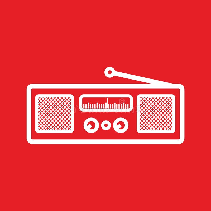 Silhouette of Classic Square Radio Style with Two Speaker - Black and ...