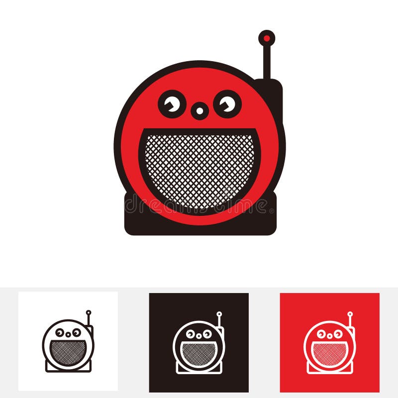 Red Classic Circle Portable Radio - Silhouette Vintage Circle Portable ...