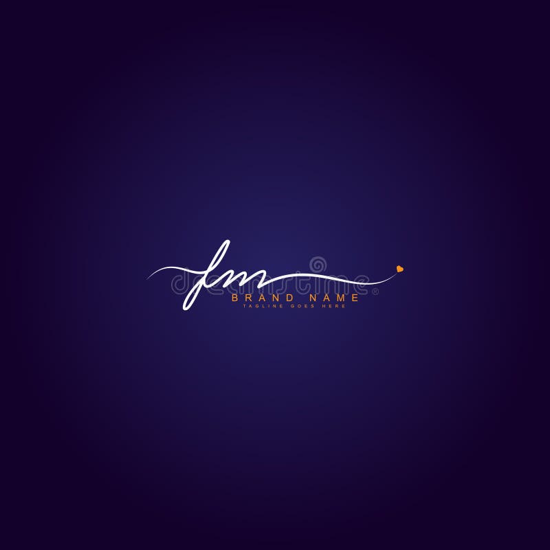 Initial Letter FM Logo - Handwritten Signature Logo Stock Vector ...