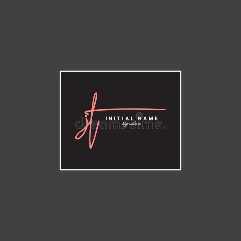 JT Initial Signature Logo - Handwritten Logo for Initial Letter Stock ...