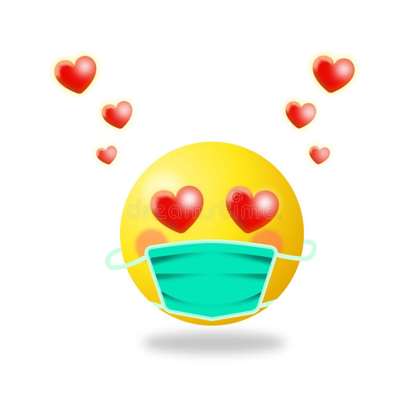 Emoji in Love - Yellow Face in Mask with Expression in Love. Stock ...