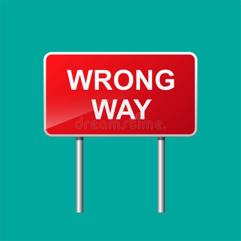 Stop Wrong Way Sign Isolated on Background Stock Vector - Illustration ...