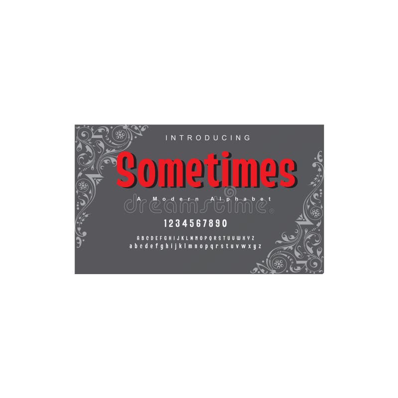 Sometimes Font. Elegant Alphabet Letters Font and Number Stock Vector ...
