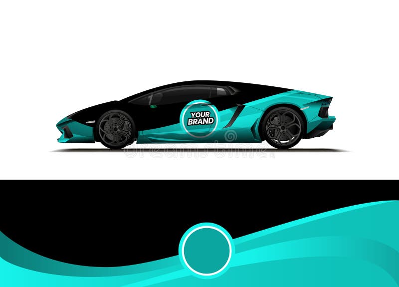 Car Decal Wrap Design Vector. Abstract Background for Vehicle Vinyl ...