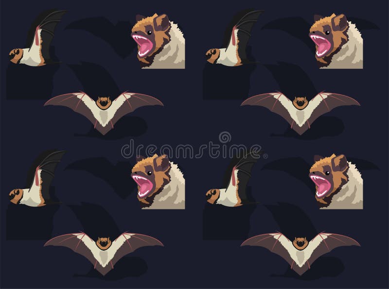 Animal Hoary Bat Cartoon Vector Illustration Seamless Background-01 ...