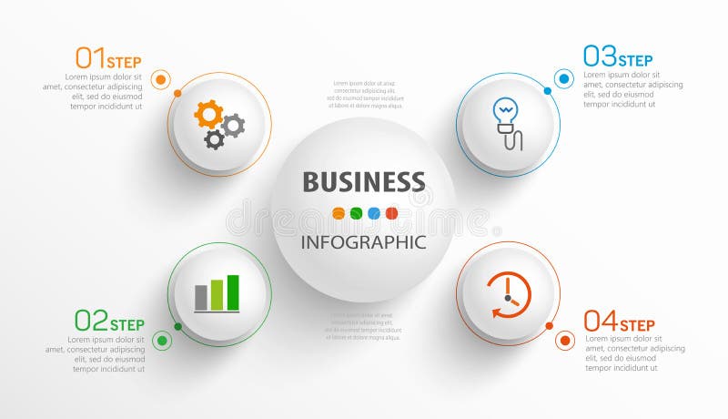Vector Infographic Template with Icons and 4 Options or Steps Stock ...