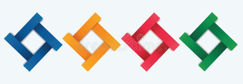 Set of Modern Square Isolated Color Frame Template Background Vector ...