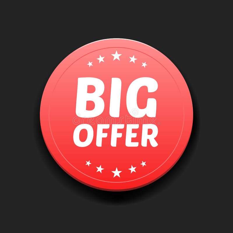 Big Offer Round Label stock vector. Illustration of retail - 208017380