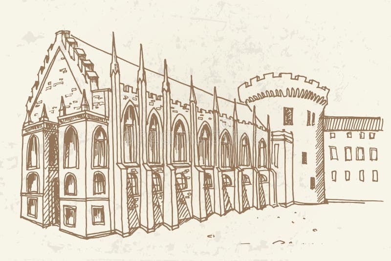 Dublin castle. Ireland stock vector. Illustration of dublin - 208055557