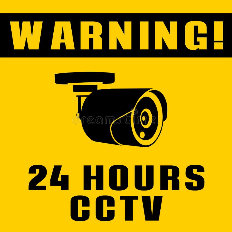 Security Camera Sign, Cctv Stickers, Video Surveillance Stock Vector ...