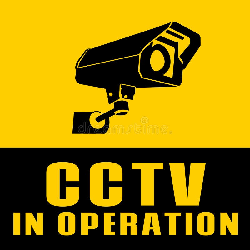 Security Camera Sign, Cctv Stickers, Video Surveillance Stock Vector ...