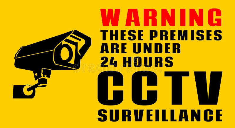 Security Camera Sign, Cctv Stickers, Video Surveillance Stock Vector ...