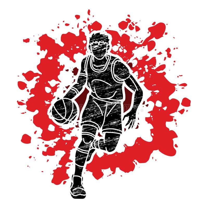 Basketball Male Player Action Graphic Vector Stock Vector ...