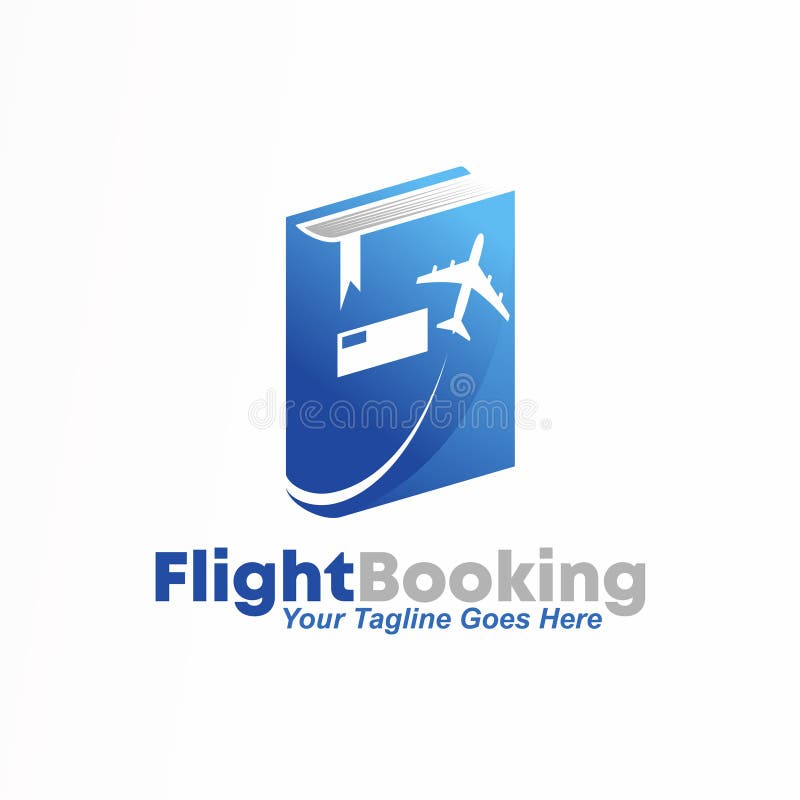 Book Logo. Airplane Design. Flight Booking Concept. Stock Vector ...
