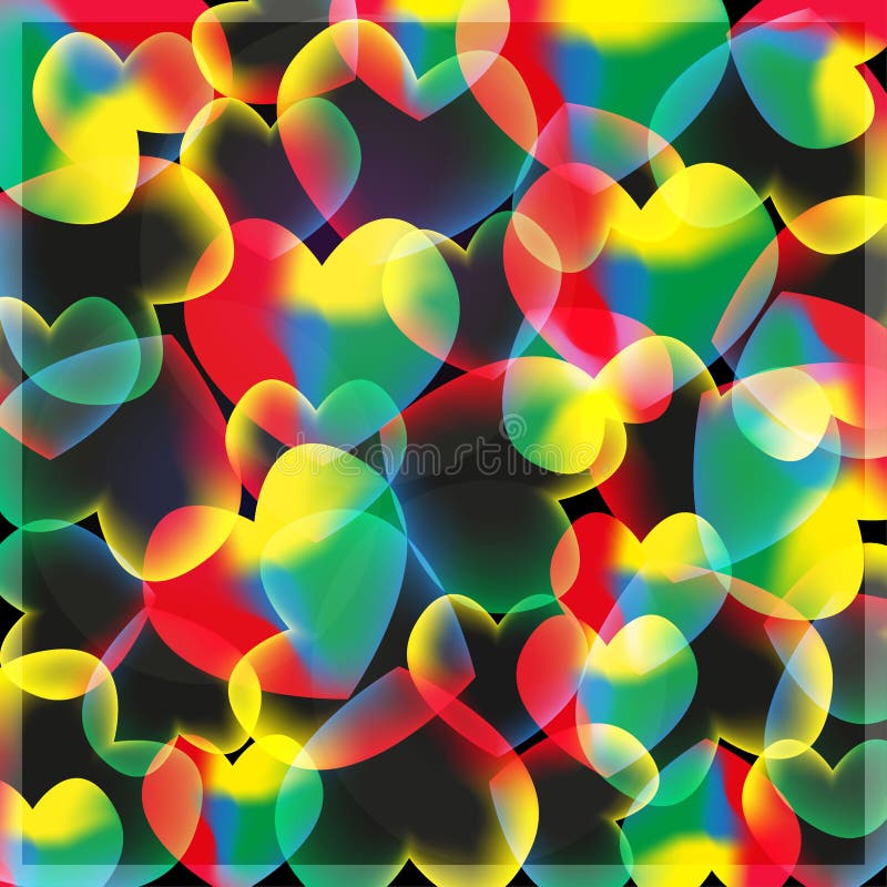 Abstract Background with Multicolor Gradient Hearts. Valentine S Day ...