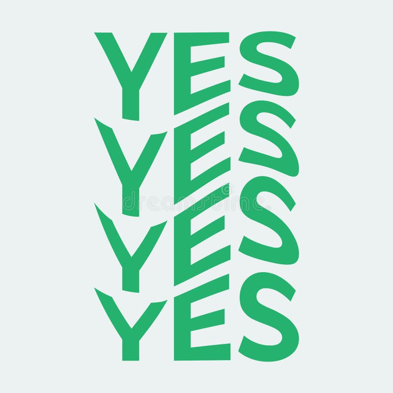 YES Wave Text Vector Illustration Abstract Shape Stock Vector ...